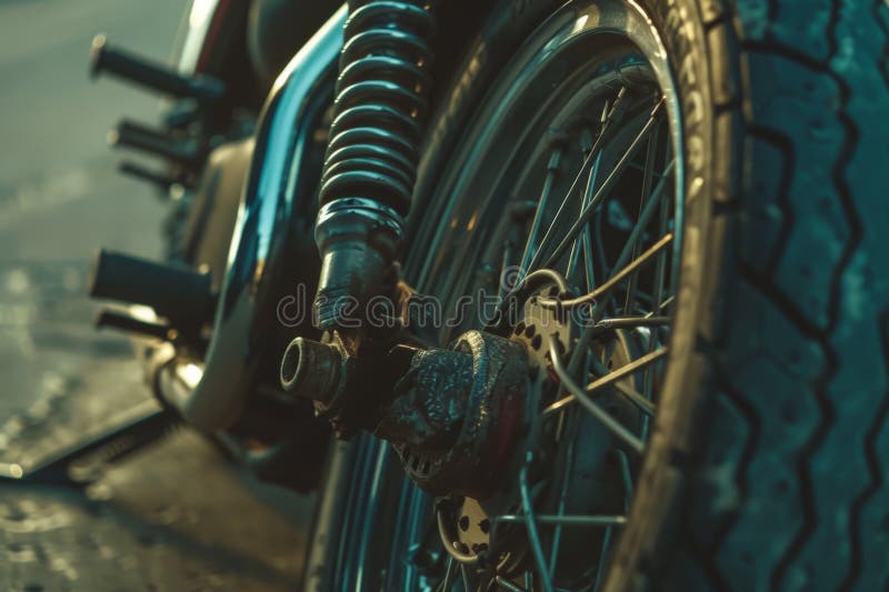 The Rear Wheel on a Motorcycle. Ride Concept Stock Photo - Image of ...