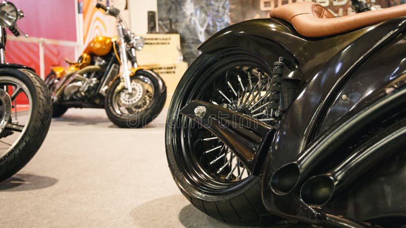 The Rear Wheel of a Motorcycle Editorial Stock Photo - Image of twin ...