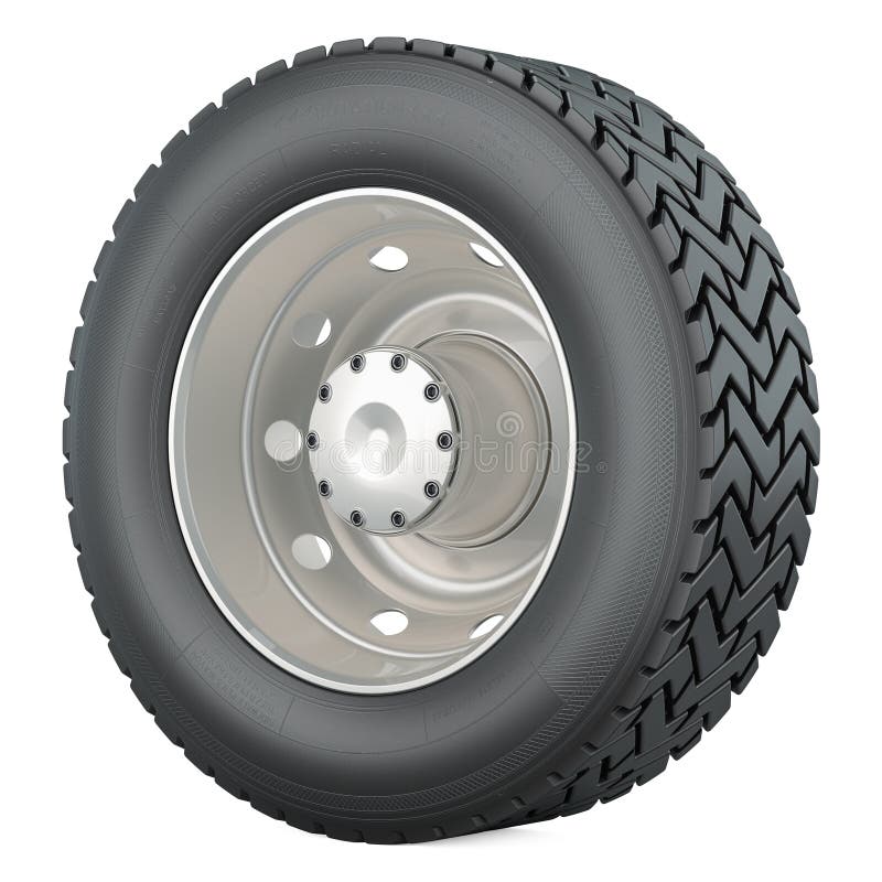 Rear Wheel for Truck or Bus, 3D Rendering Stock Illustration ...