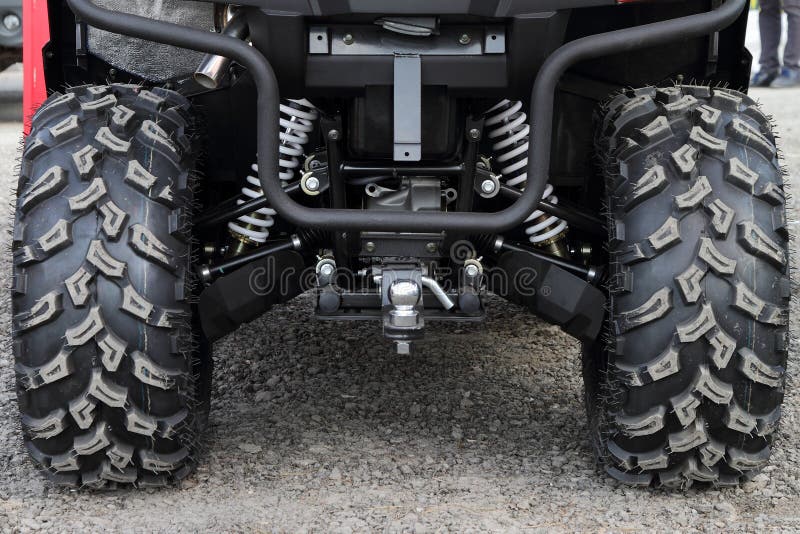 Rear Wheels and a Coupling of the ATV. Stock Image - Image of ...