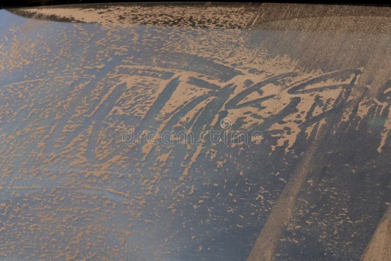 Rear Window of a Car Covered with Sand. Dutch Sense Means: that the Car ...