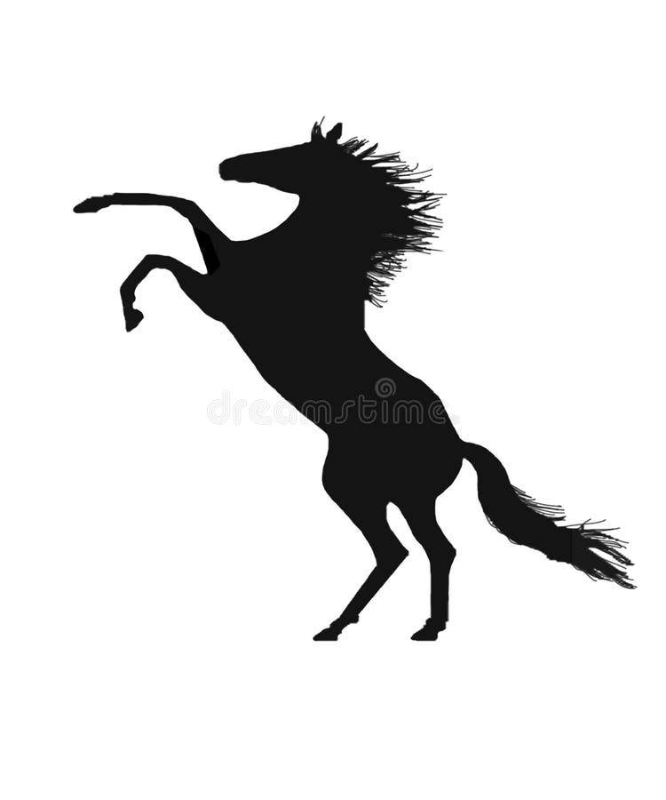 Rearing Up Black Mustang Horse Vector Silhouette Stock Vector ...