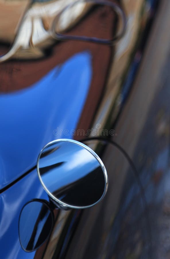 Rearview Mirror of a Classic Car Stock Image - Image of sports, retro ...