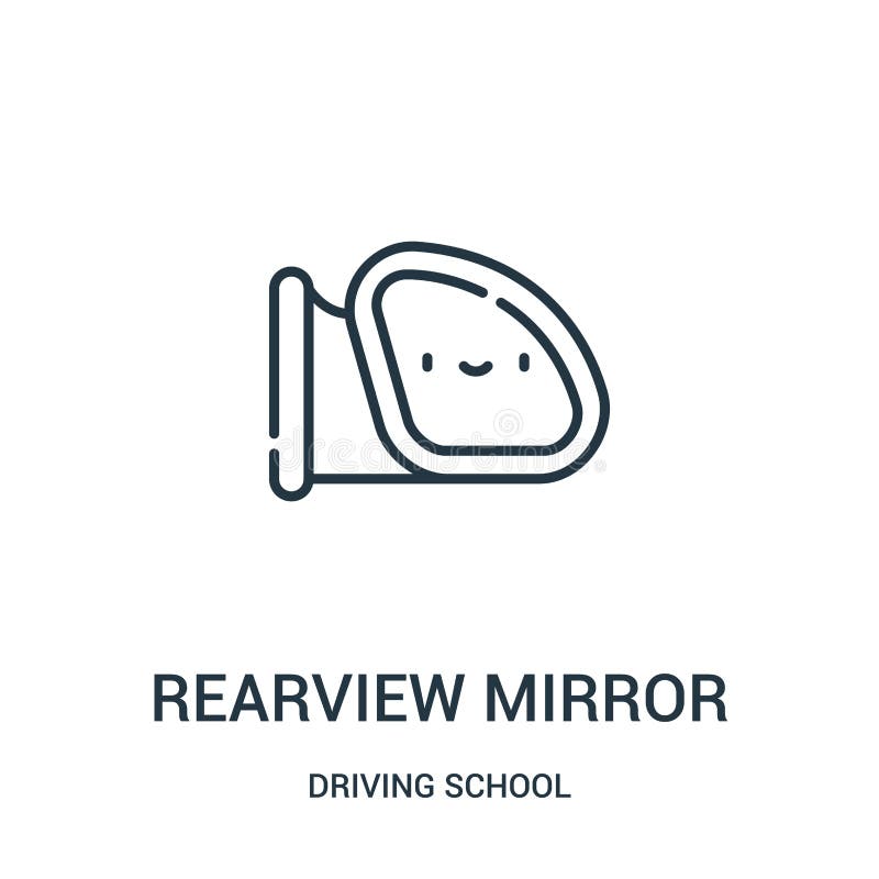 Rearview Mirror Icon Vector from Driving School Collection. Thin Line ...