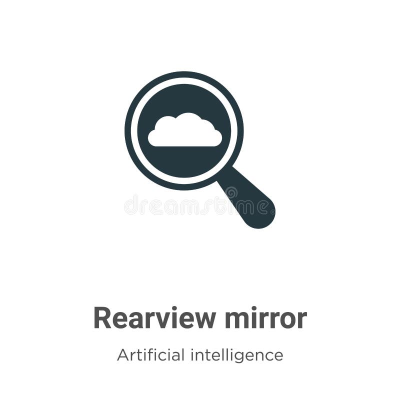 Rearview Mirror Vector Icon on White Background. Flat Vector Rearview ...