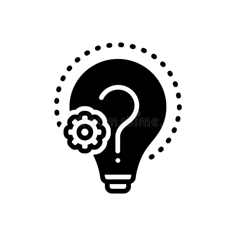 Black Solid Icon for Reason, Creativity and Boubt Stock Vector ...