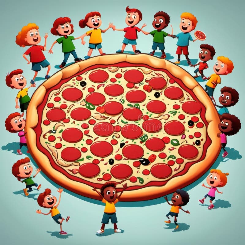 The Reason Why Children Like Pizza Stock Illustration - Illustration of ...