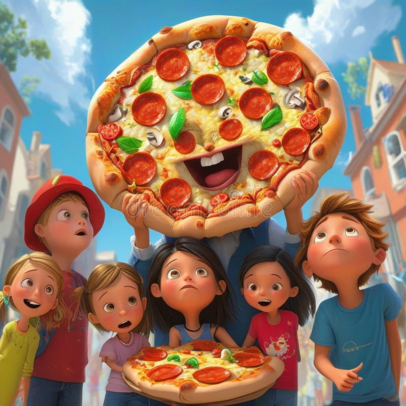 The Reason Why Children Like Pizza Stock Illustration - Illustration of ...