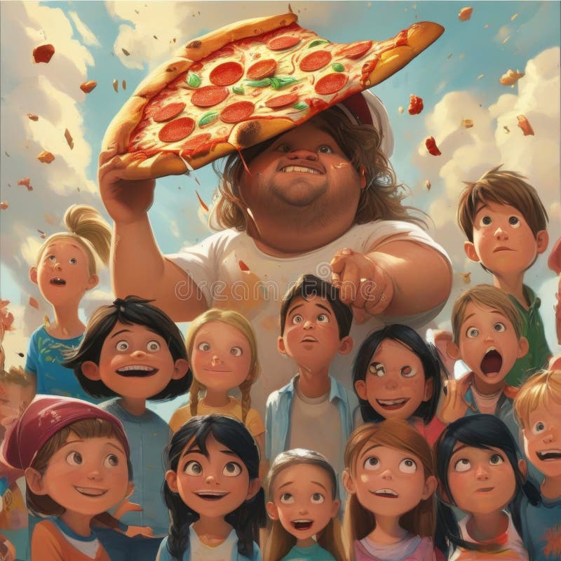 The Reason Why Children Like Pizza Stock Illustration - Illustration of ...