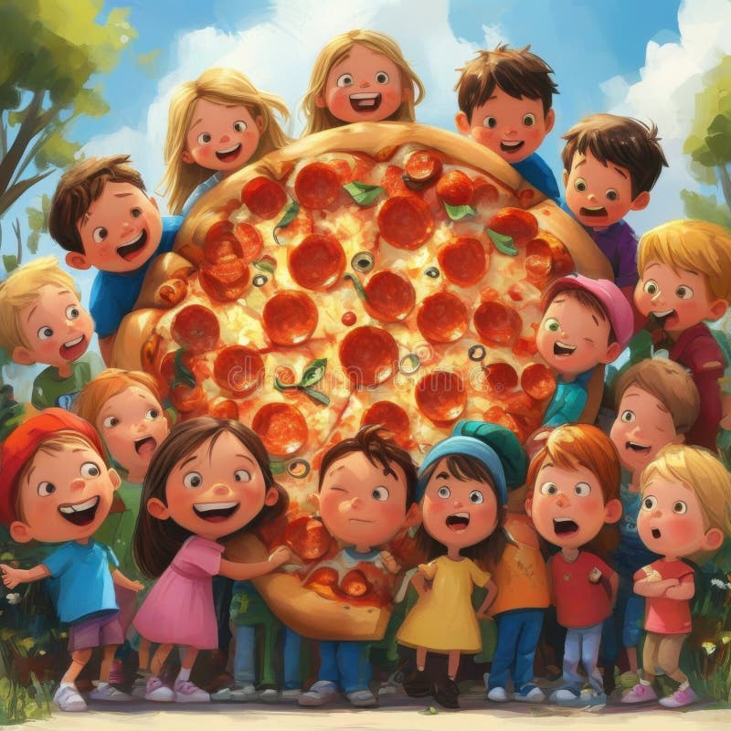 The Reason Why Children Like Pizza Stock Illustration - Illustration of ...