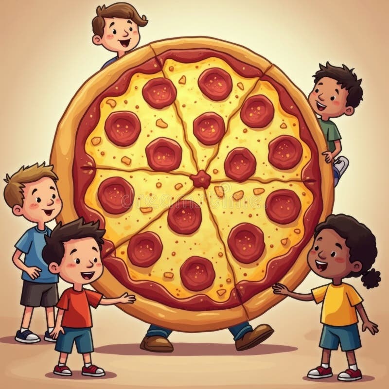The Reason Why Children Like Pizza Stock Illustration - Illustration of ...