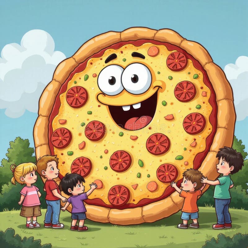 The Reason Why Children Like Pizza Stock Illustration - Illustration of ...