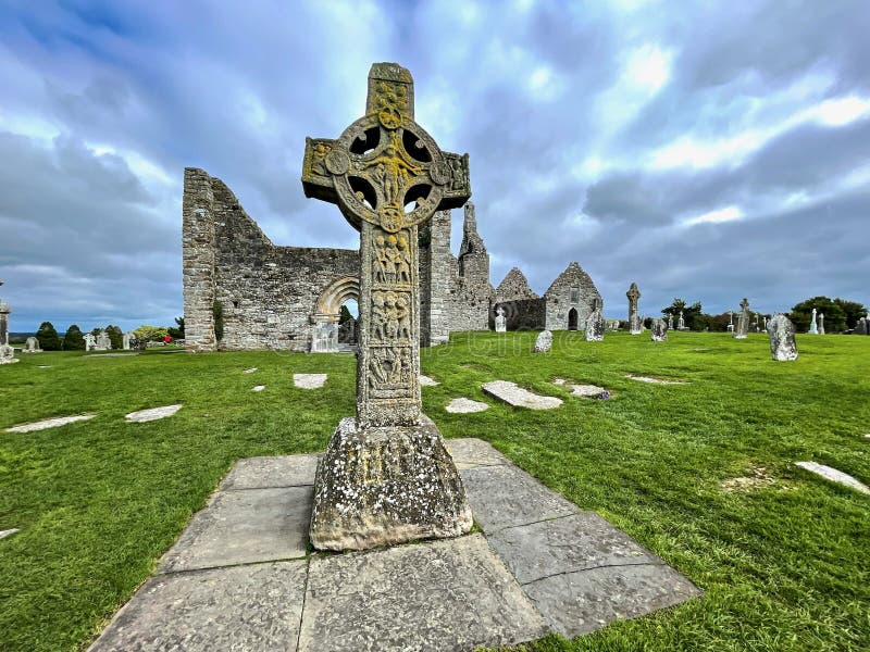 The Cross of the Scriptures, Clonmacnoise, Co. Offaly Stock Image ...