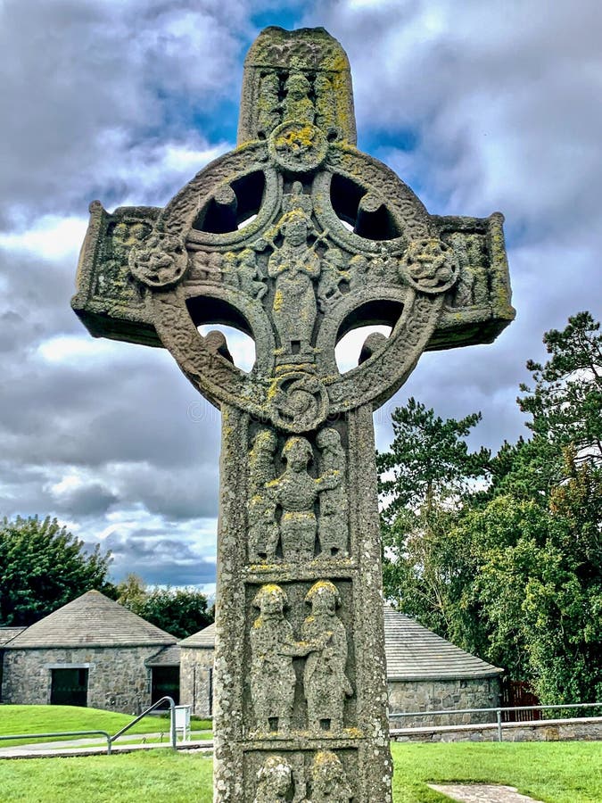 The Cross of the Scriptures, Clonmacnoise, Co. Offaly Stock Photo ...