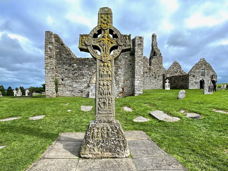 The Cross of the Scriptures, Clonmacnoise, Co. Offaly Stock Image ...