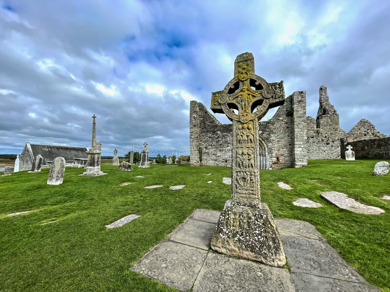 The Cross of the Scriptures, Clonmacnoise, Co. Offaly Stock Photo ...