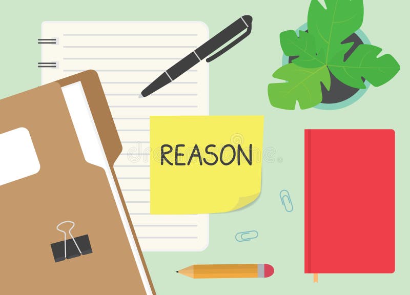 Reason Written on Yellow Sticky Note on Office Desk, Flat Lay ...