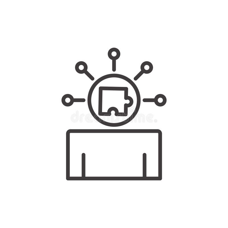 REASONING Stroke Icon in Black Stock Vector - Illustration of knowledge ...