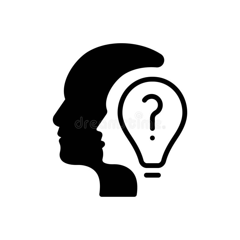 Black Solid Icon for Reasons, Cause and Doubt Stock Vector ...
