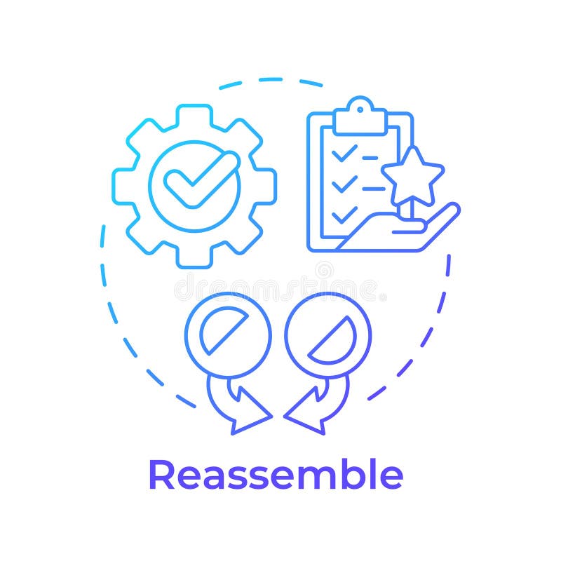 Reassemble Blue Gradient Concept Icon Stock Illustration - Illustration ...