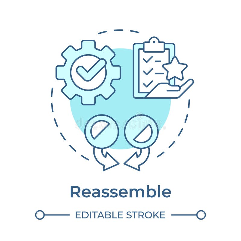 Reassemble Soft Blue Concept Icon Stock Illustration - Illustration of ...