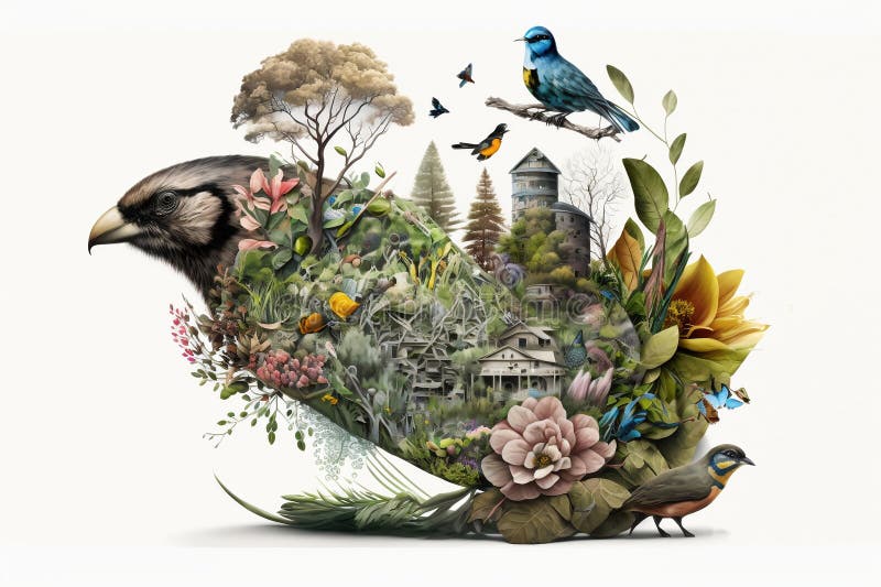 ?reative Collage of Biodiversity, Ecosystem and Nature Protection ...