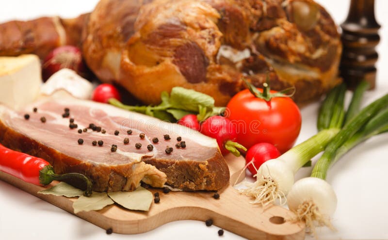 Rebanada De Jamón Fumado Tradicional Imagen de archivo - Imagen de ...