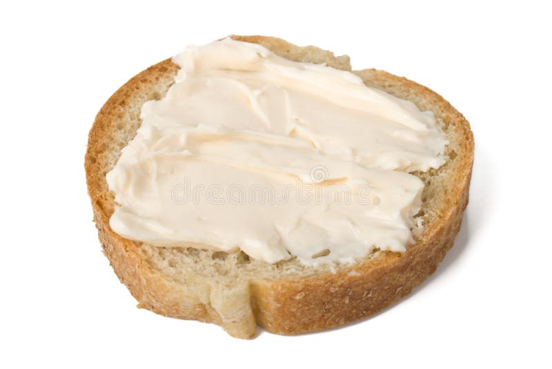 Rebanada De Pan Con Crema De Queso Imagen de archivo - Imagen de ...