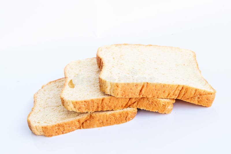 Rebanada del pan en blanco imagen de archivo. Imagen de grano - 51537089