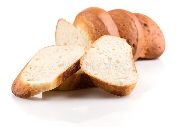 Rebanada Del Pan Aislada En Blanco Foto de archivo - Imagen de negro ...