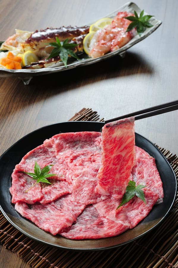 Rebanada Japonesa De La Carne De Vaca De Kobe Foto de archivo - Imagen ...