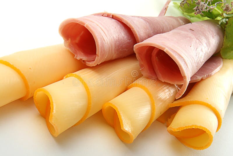 Rebanada Rodada De Jamón Con Queso Foto de archivo - Imagen de gordo ...