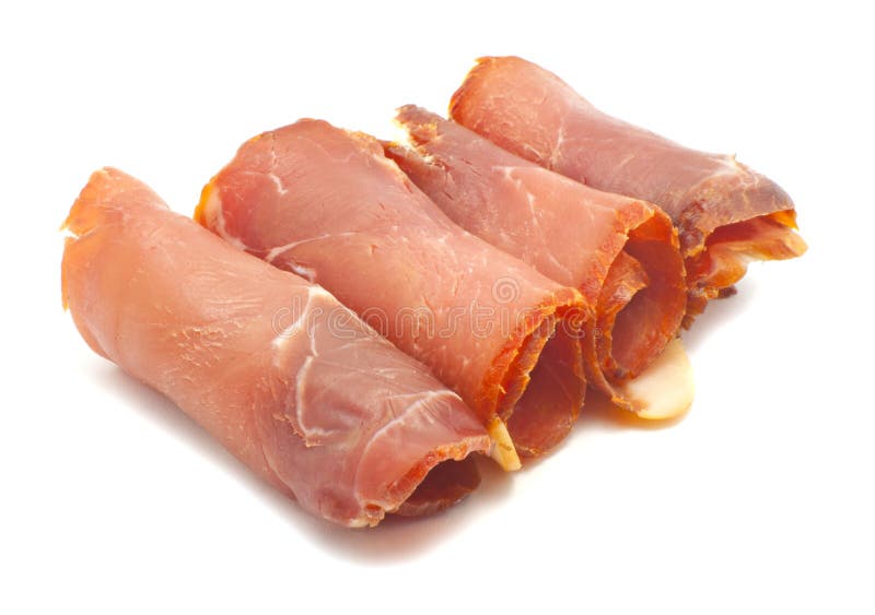 Rebanadas de jamón. imagen de archivo. Imagen de blanco - 18580439