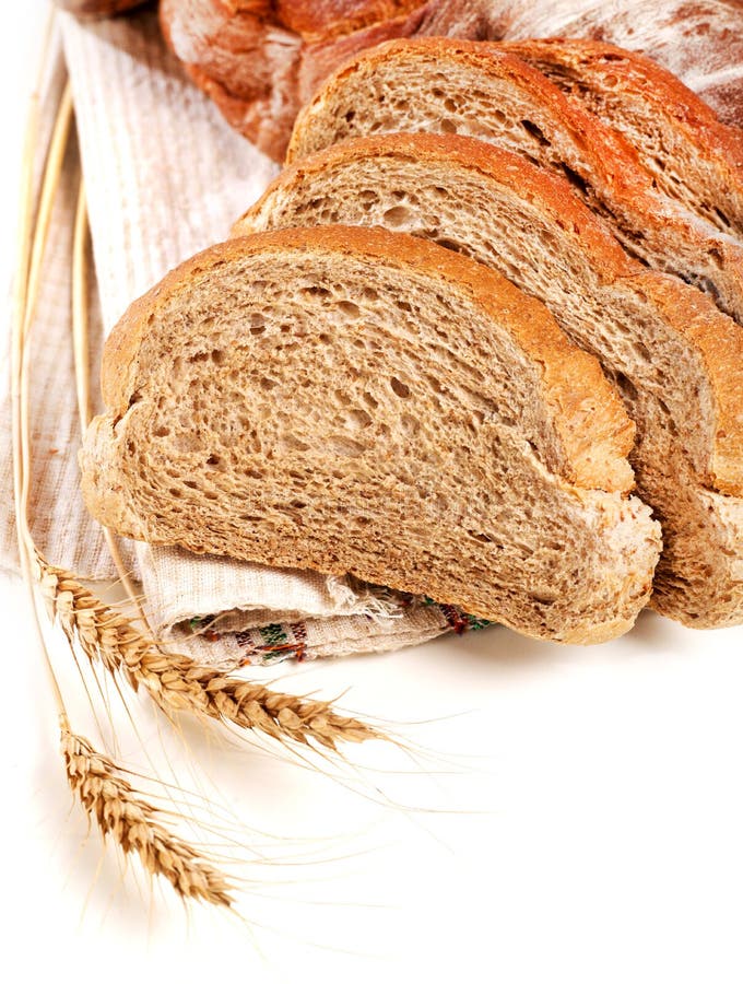 Rebanadas Del Pan En Blanco Foto de archivo - Imagen de harina, sano ...
