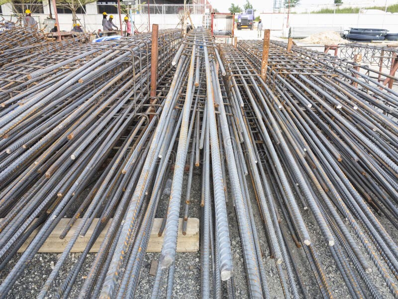 Binding Rebar Before Concreting Stock Photo - Image of bench, builder ...