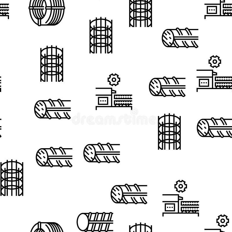 Rebar Construction Vector Seamless Pattern Stock Vector - Illustration of construction, items ...