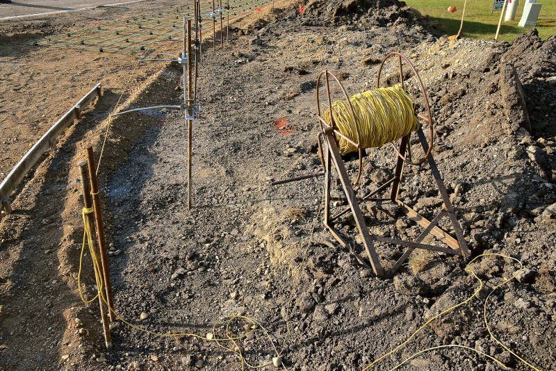 Rebar and Forms Tied for Concrete Stock Photo - Image of construction ...