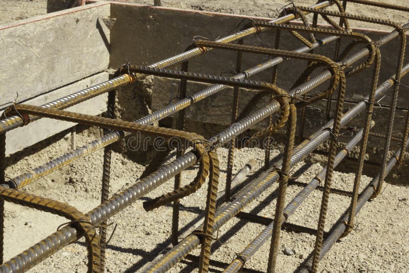 Rebar And Forms Tied For Concrete Stock Photo - Image of pattern ...