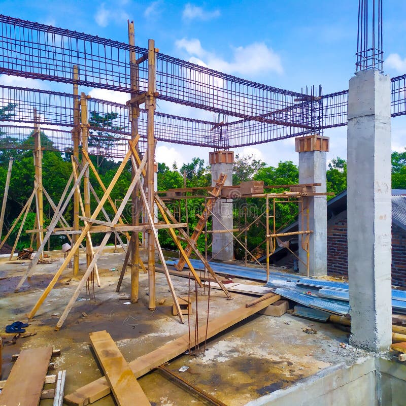 Rebar and Formwork for Beam and Column Stock Image - Image of rebar ...