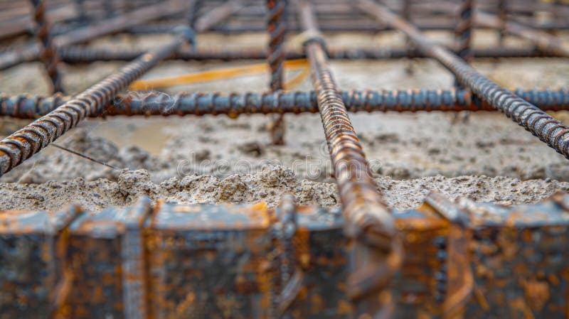 The Rebar Framework Covered in a Protective Layer To Prevent Rust and ...