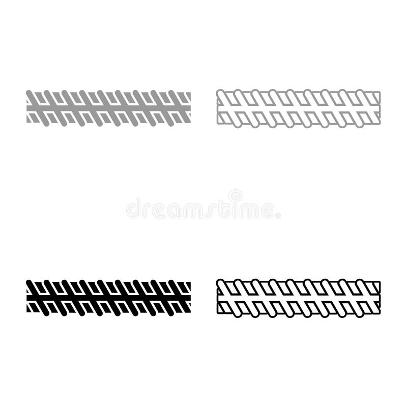 Rebar Reinforcement Set Icon Grey Black Color Vector Illustration Image ...
