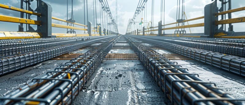 Rebar Steel Installation for a Concrete Bridge Deck in Large-scale ...