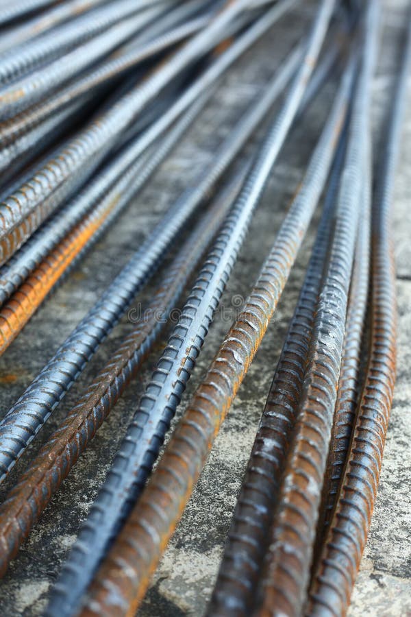 Rebar Steel Reinforcing Rod Bar in Construction Stock Photo - Image of ...