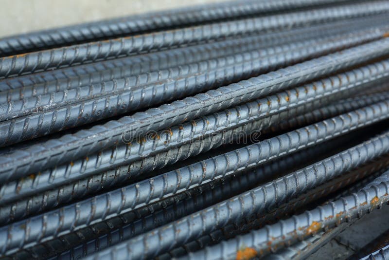 Rebar Steel Reinforcing Rod Bar in Construction Stock Image - Image of ...