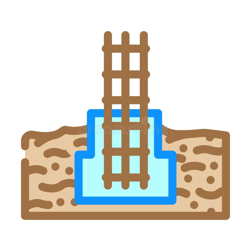 And Rebar Structure Cement Color Icon Vector Illustration Stock Vector ...