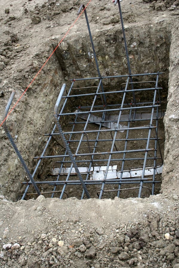 Rebar Structure for Pillar Foundation Stock Image - Image of tied, sitr ...