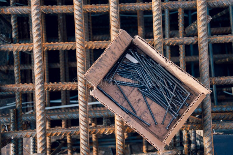 Rebars on the Construction Site. Building. the Use of Metal in Modern ...