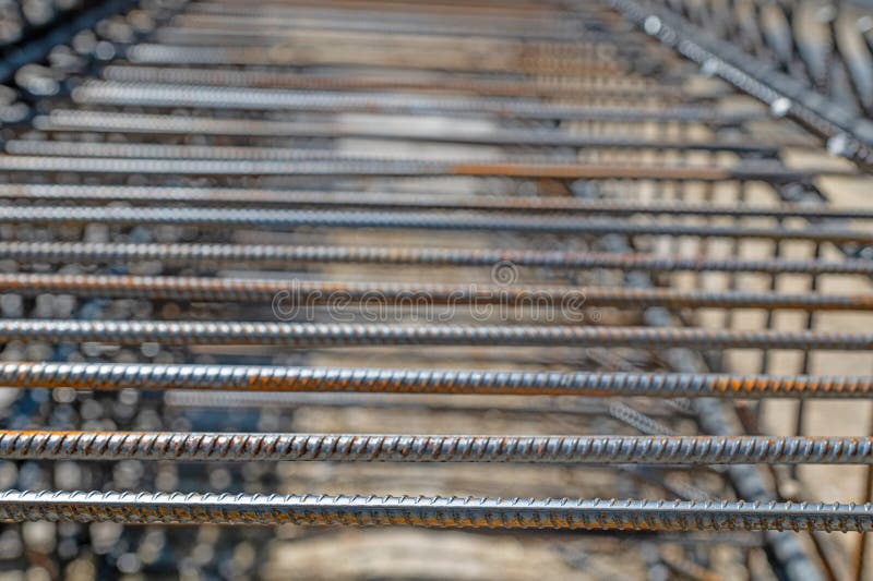 Rebars Used in Construction. Rebars Bound Together with Steel Wires for ...