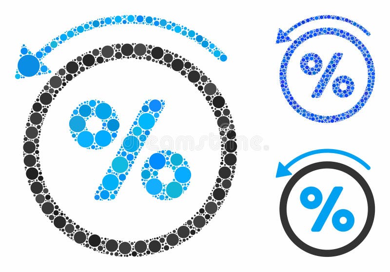 Rebate Percent Mosaic Icon of Round Dots Stock Illustration ...