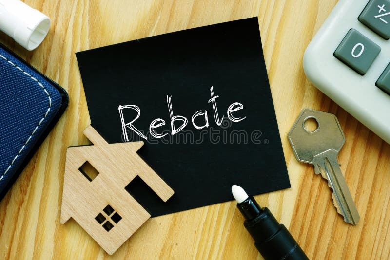 Rebate is Shown on the Business Photo Using the Text Stock Photo ...